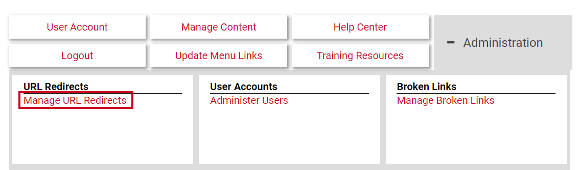 Create and Manage URL Redirects via the Dashboard – Municipal Websites ... Create and Manage URL Redirects via the Dashboard – Municipal Websites ...